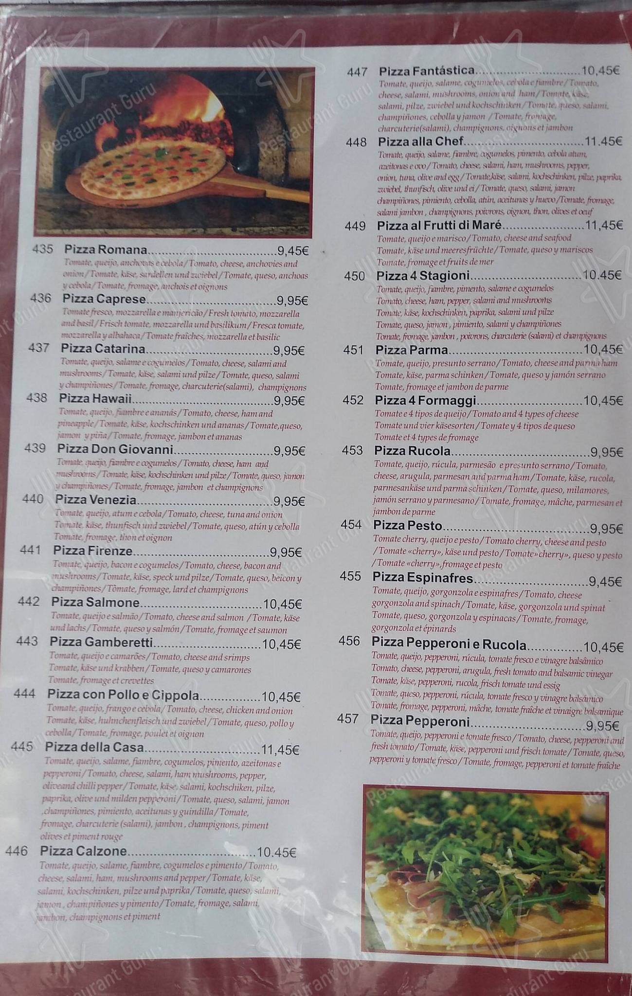Menu at Il Carpaccio Restaurante italiana e Portuguesa, Lisbon