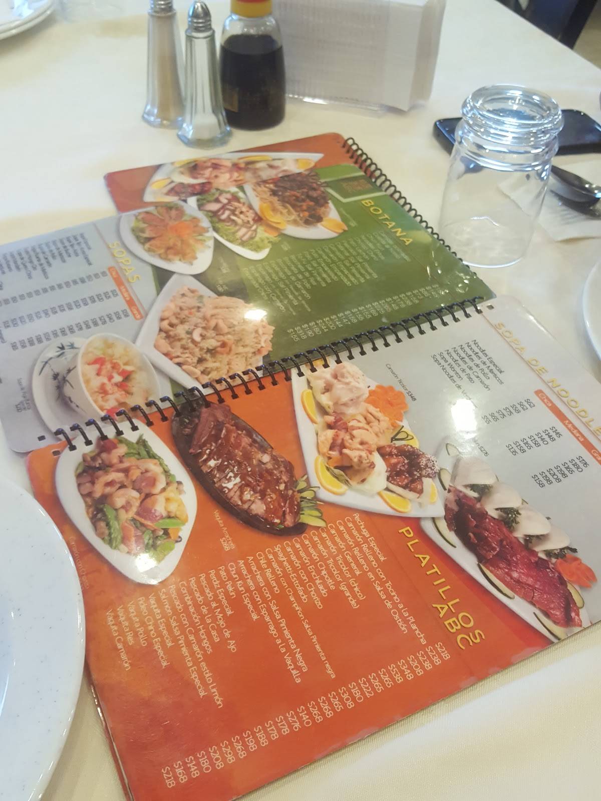 Carta de Restaurante Jade, Mexicali