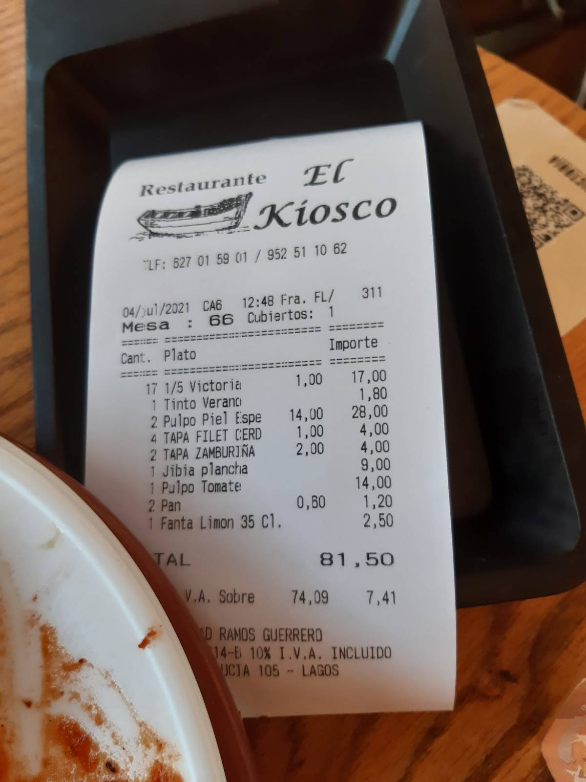 Menu at Restaurante Kiosco Lagos, Lagos