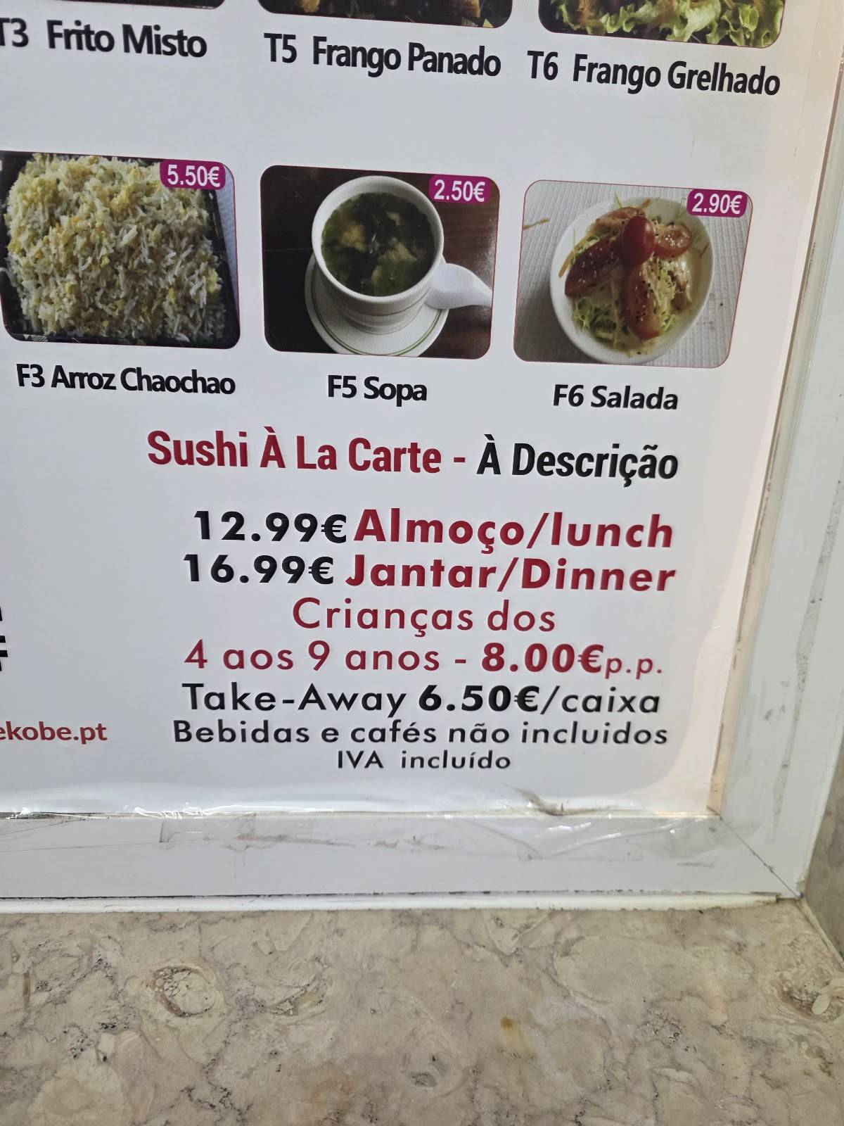 Menu at Restaurante Kobe, Mafra