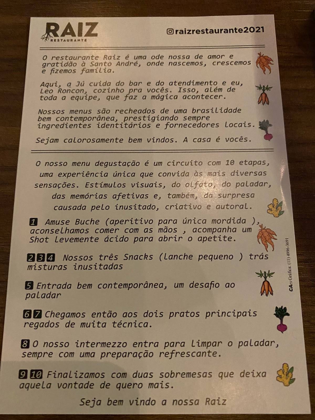 Menu em Restaurante Raiz, Santo André