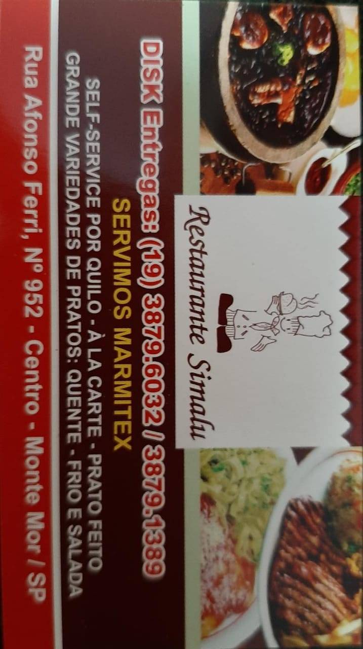Menu em Restaurante Simalu, Monte Mor
