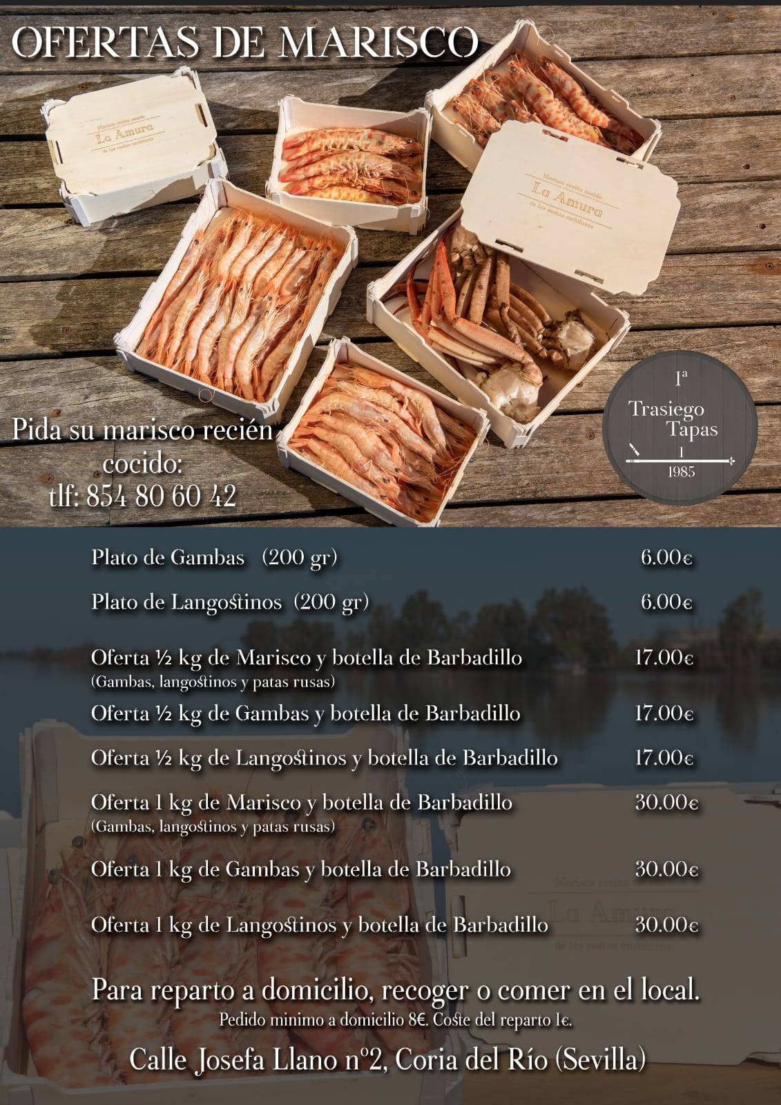 Carta de Restaurante Trasiego Tapas, Coria del Río