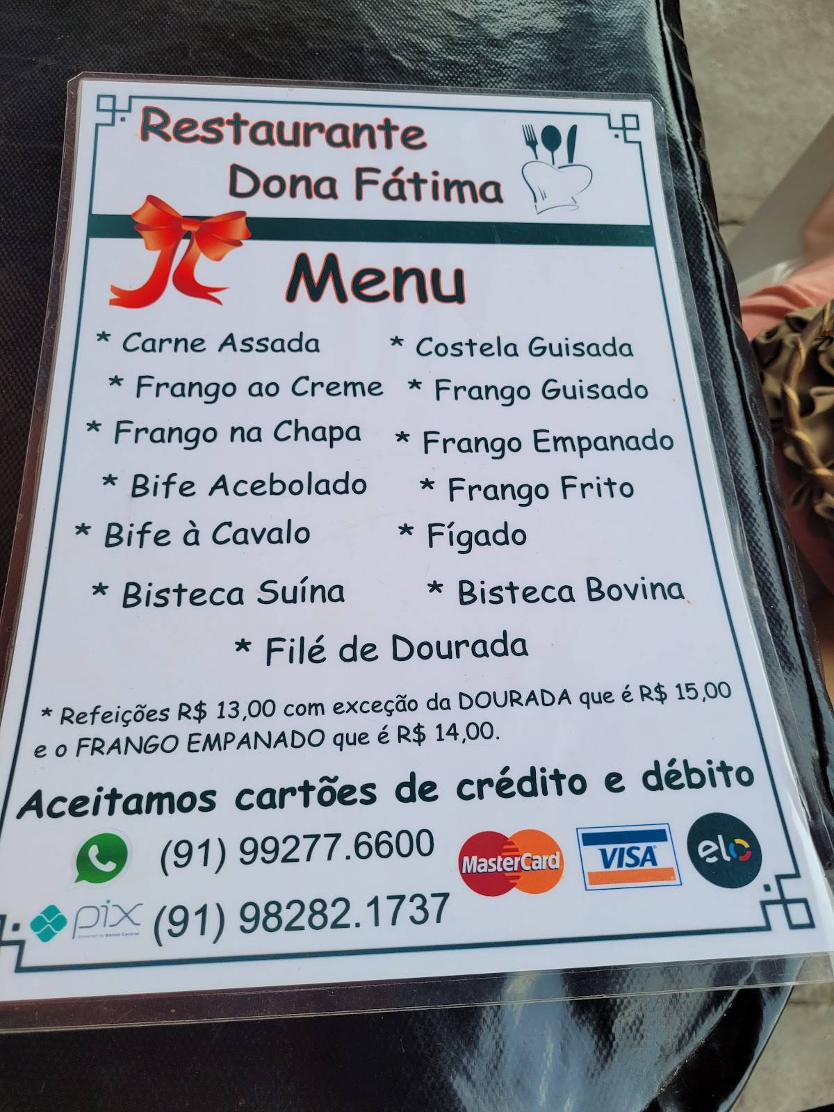 Menu em Restaurante da Dona Fátima, Ananindeua, R. Tucuruí