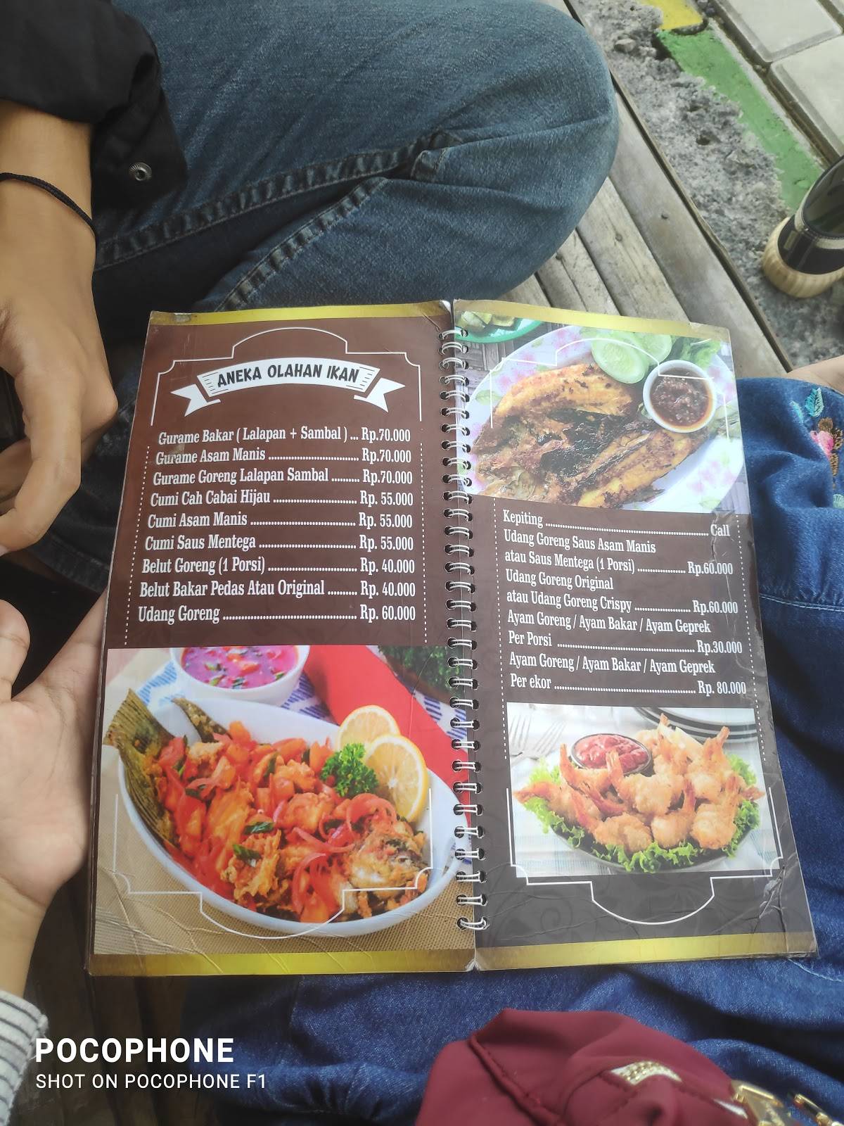 Menu at Resto Apung Seba restaurant, Indonesia