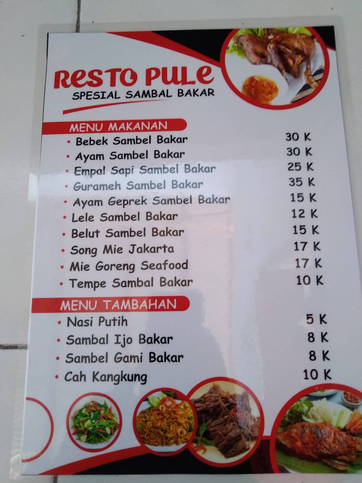 Menu at Resto Pule restaurant, Jajag
