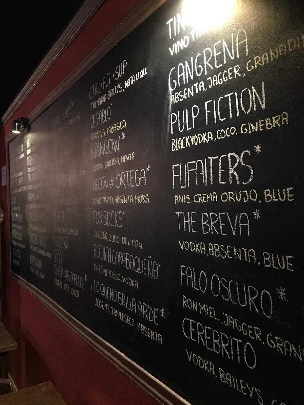 Menu at Rhapsody pub & bar, La Manga