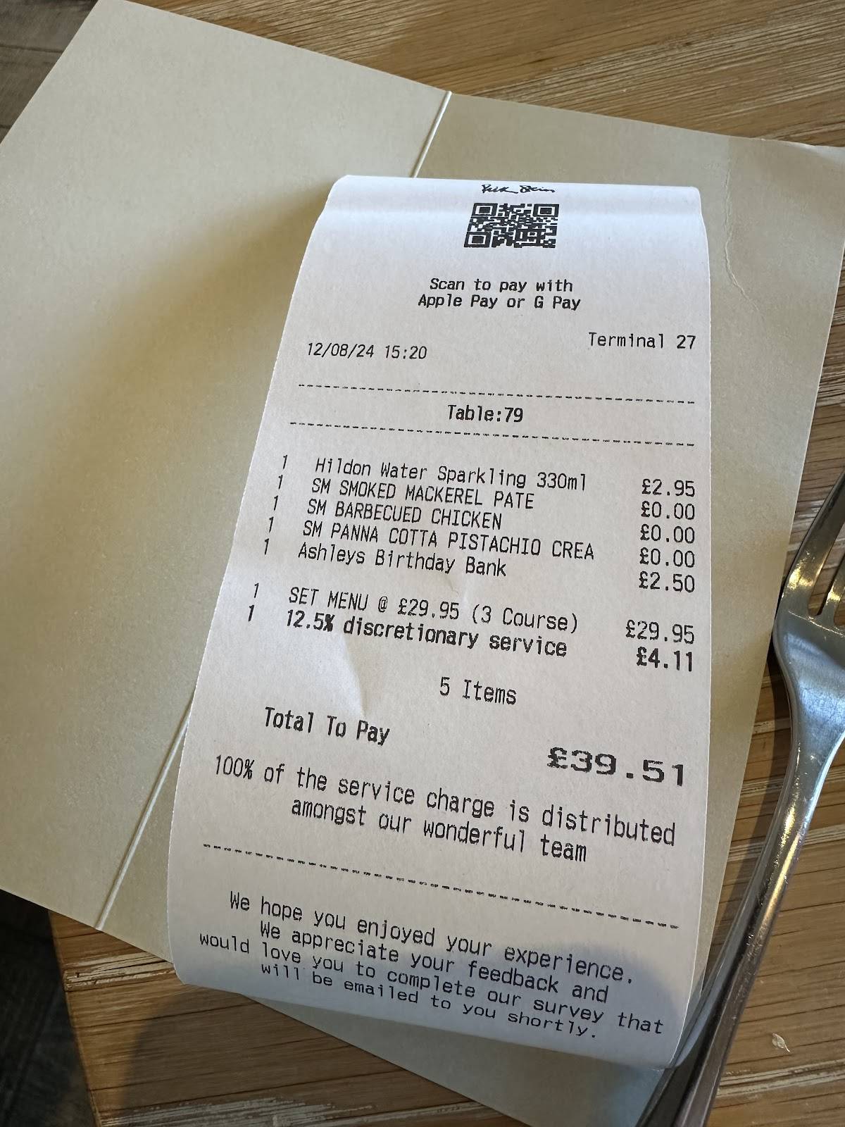 Menu at Rick Stein, Sandbanks restaurant, Poole