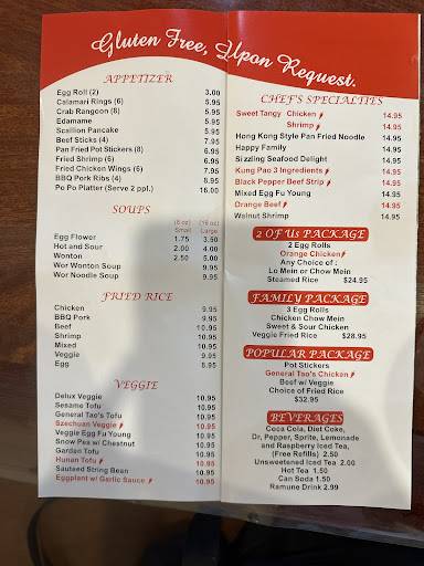 Menu at Rising Star Chinese Eatery restaurant, Albuquerque