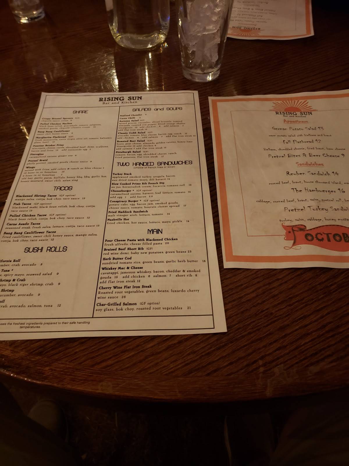 Menu at Rising Sun Bar & Kitchen, Campbelltown