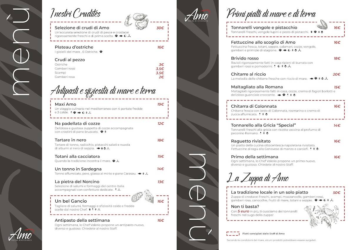 Menu da Ristorante Amo, Civitavecchia