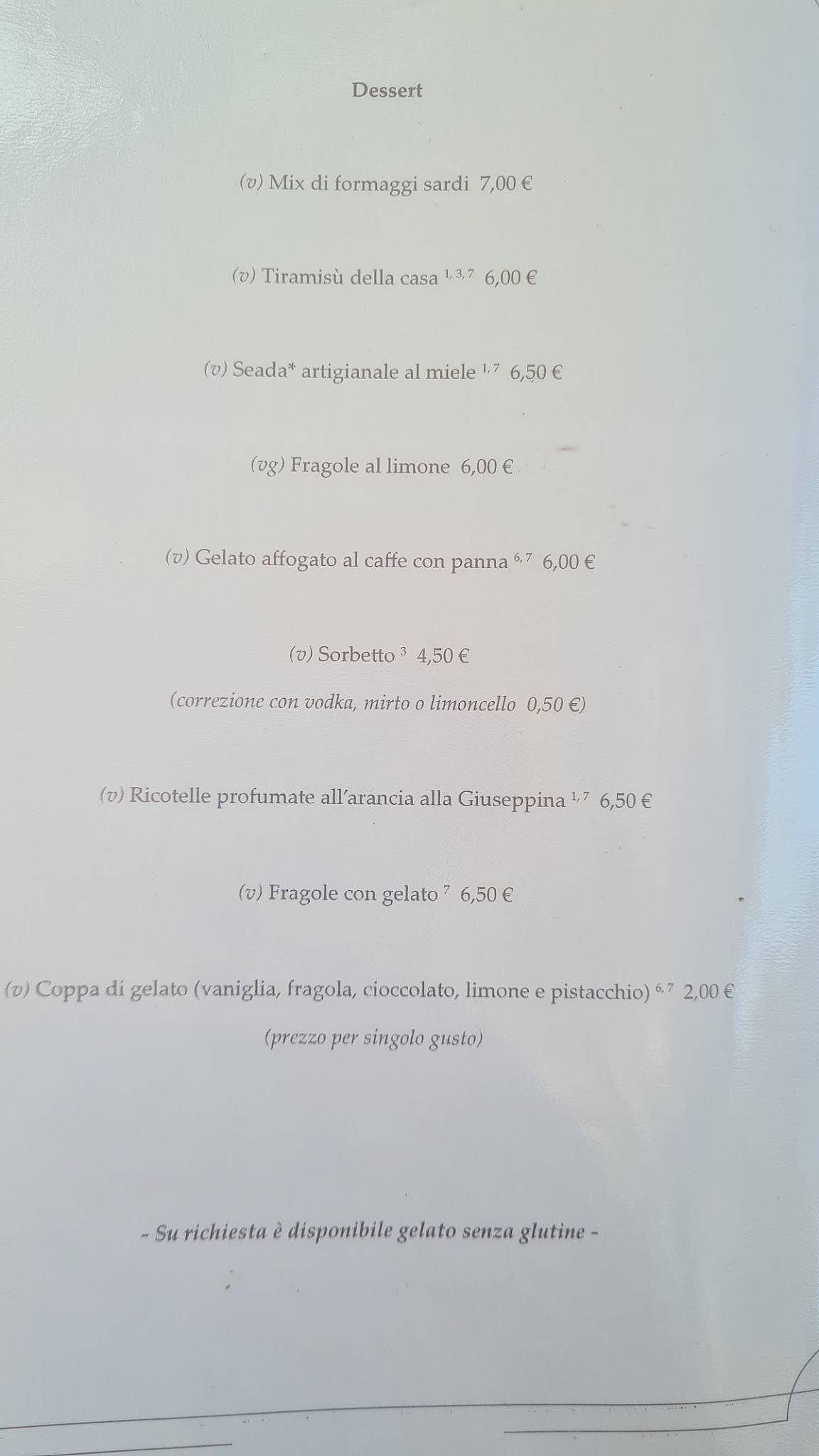 Speisekarte von Ristorante Il Corallo, Sos Alinos, viale Lungo Mare s.n.c