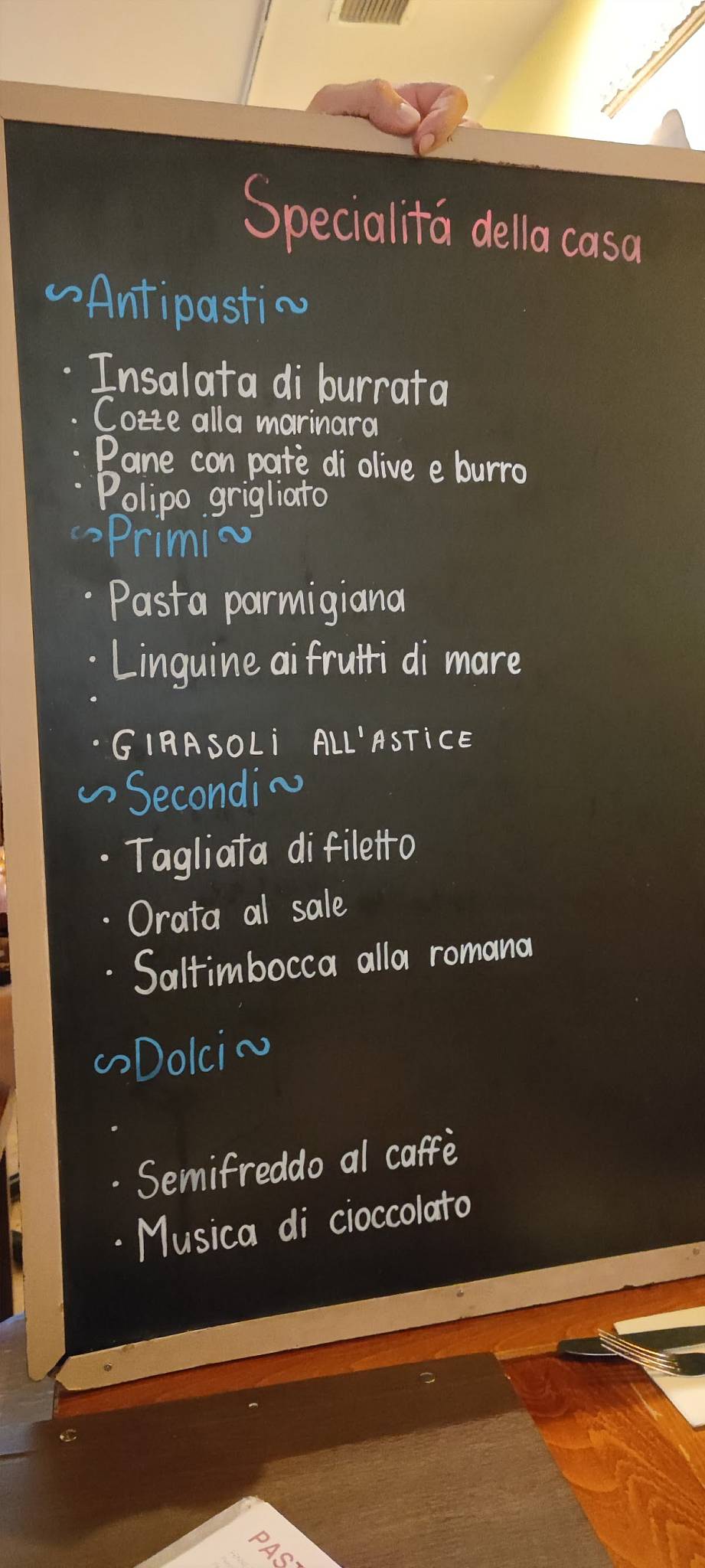 Menu at Ristorante Italia Oggi, Amsterdam, Binnen Bantammerstraat 11