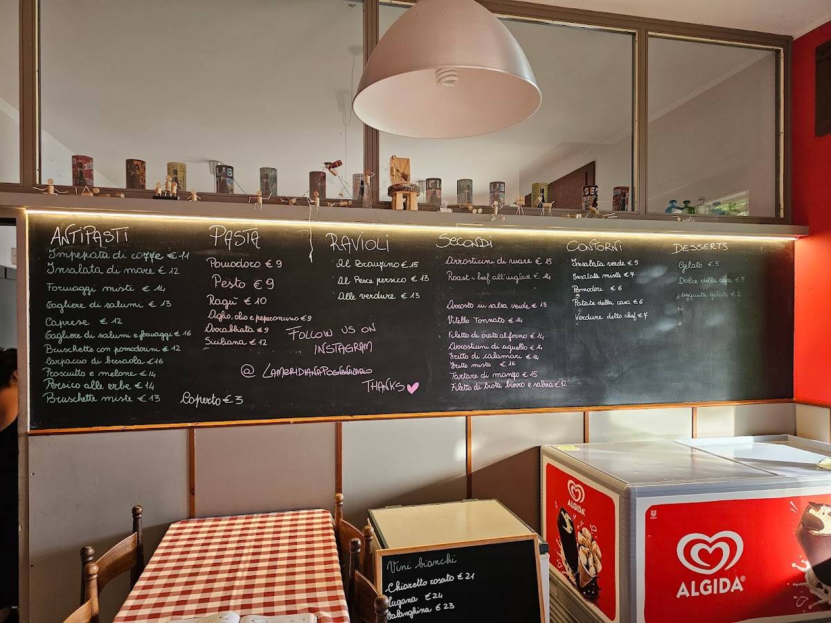 Menu da la meridiana ristorante, Pognana Lario