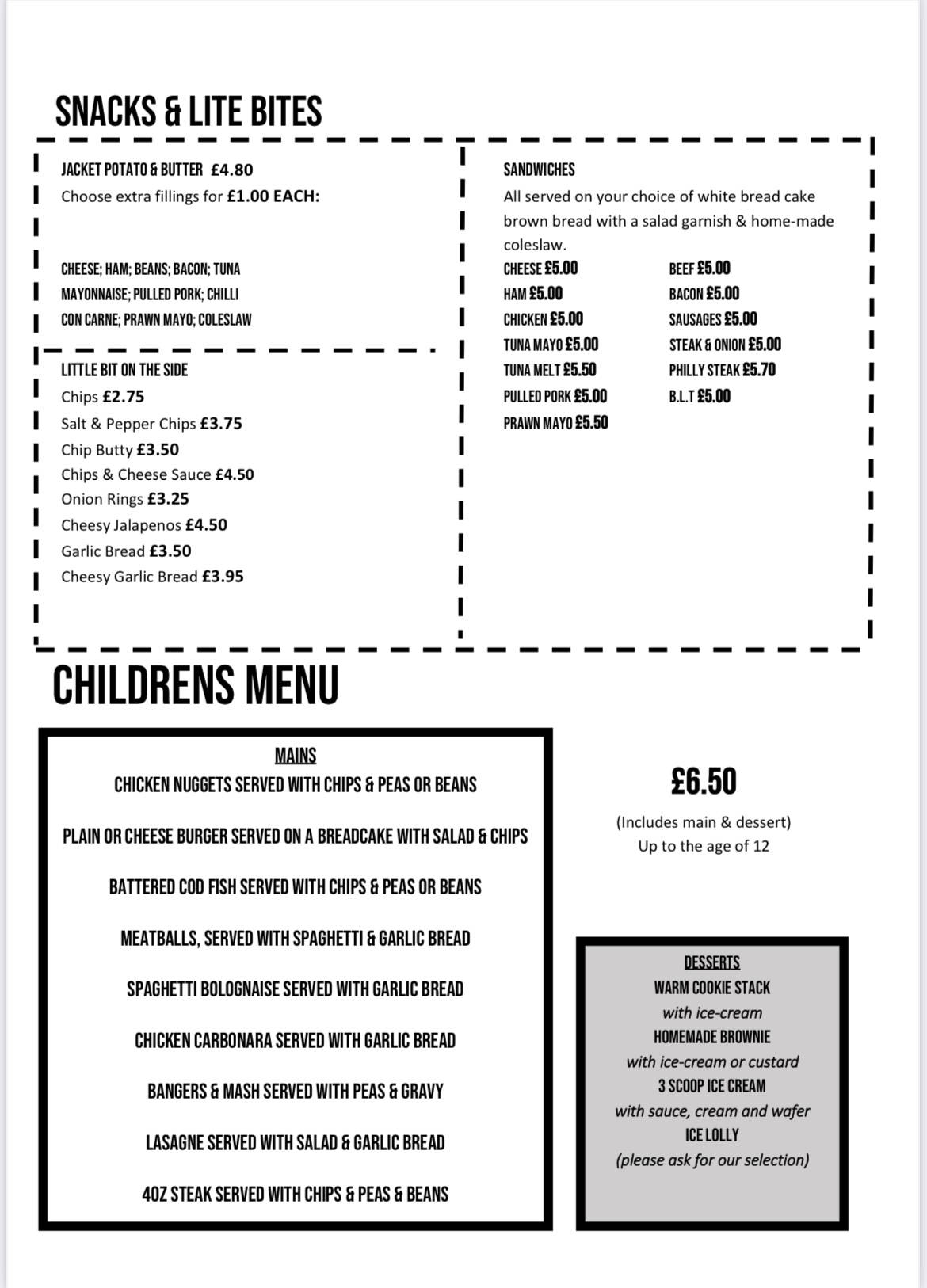 Menu at Rivelin Hotel pub & bar, Sheffield