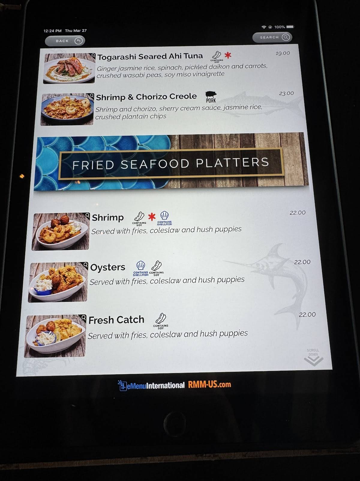 Menu at River & Post restaurant, Jacksonville
