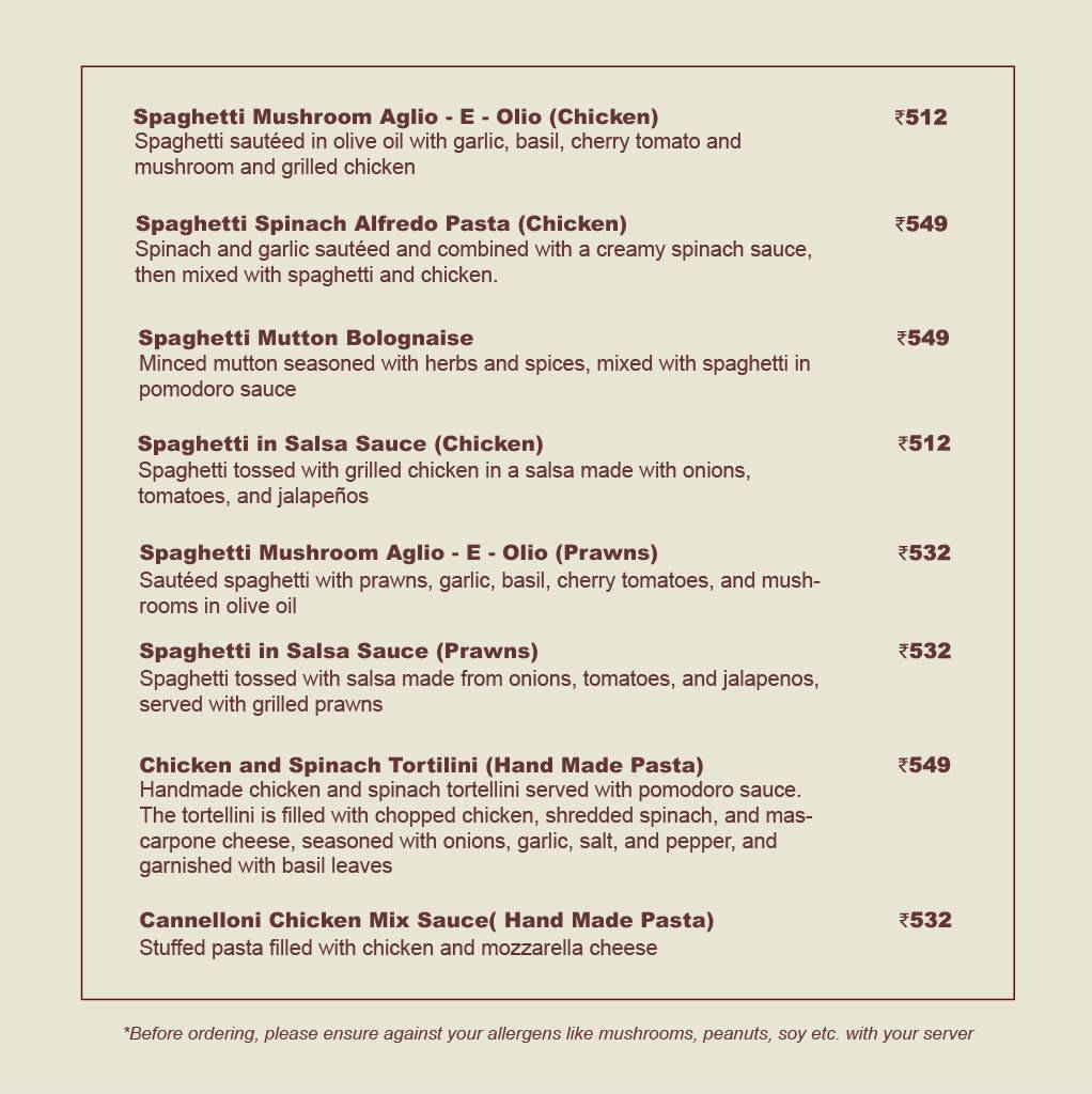 Menu at Roastery Coffee House, Lucknow