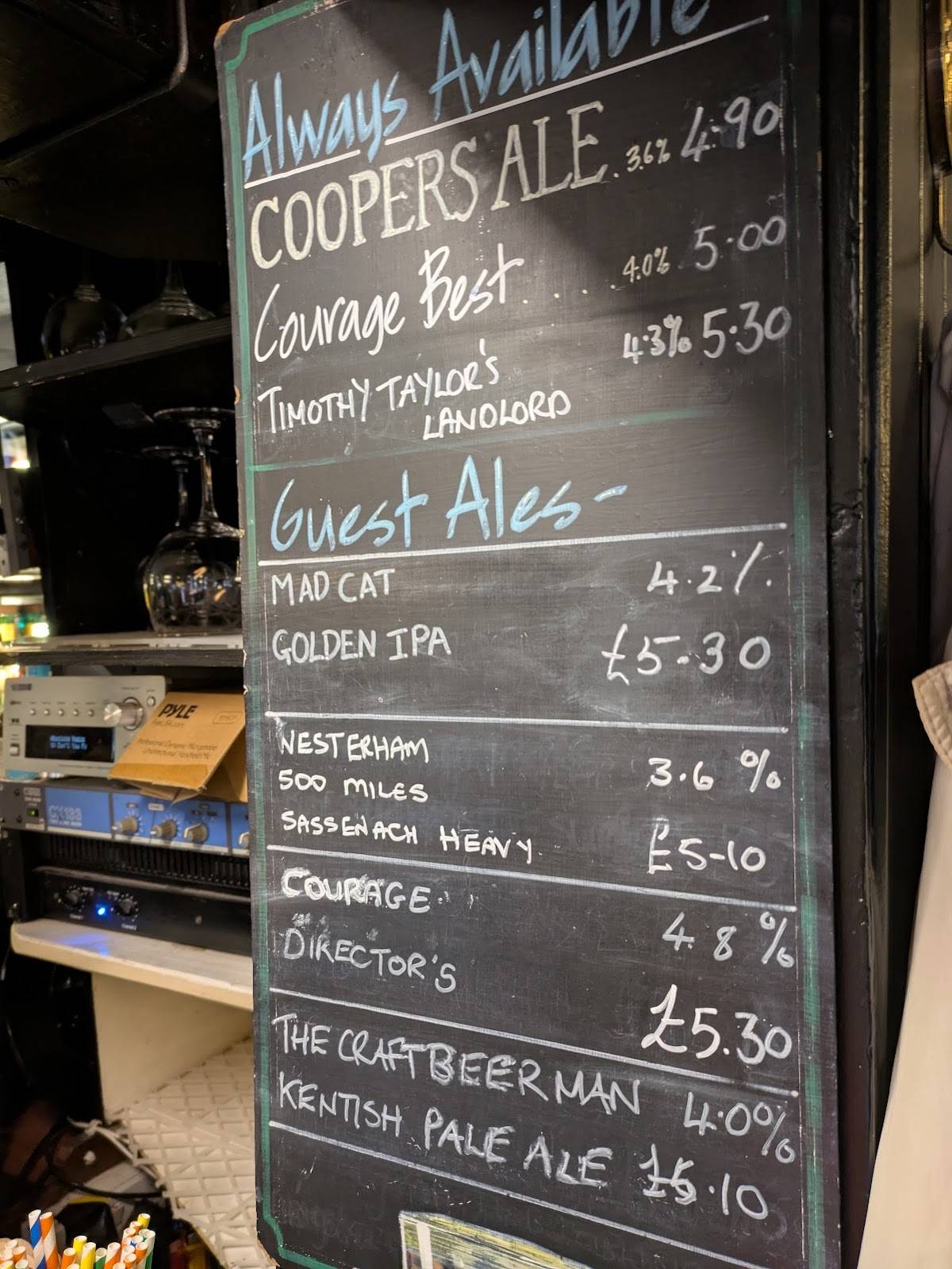 Menu at The Coopers Arms pub & bar, Rochester, 10 St Margaret's St