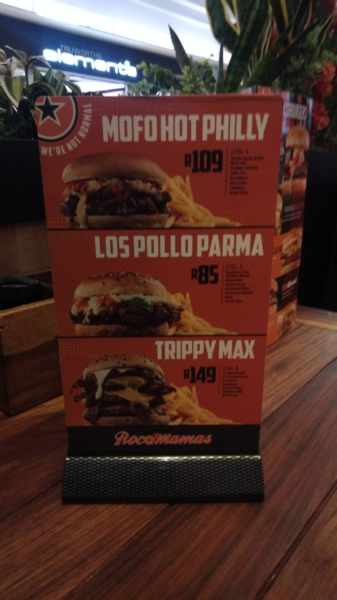 Menu au RocoMamas Cape Gate restaurant, Le Cap