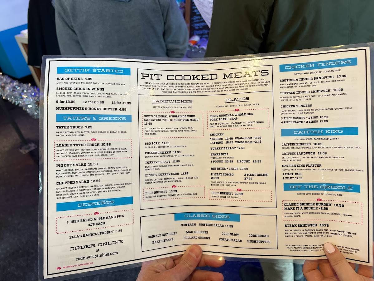 Menu at Rodney Scott's BBQ, Charleston