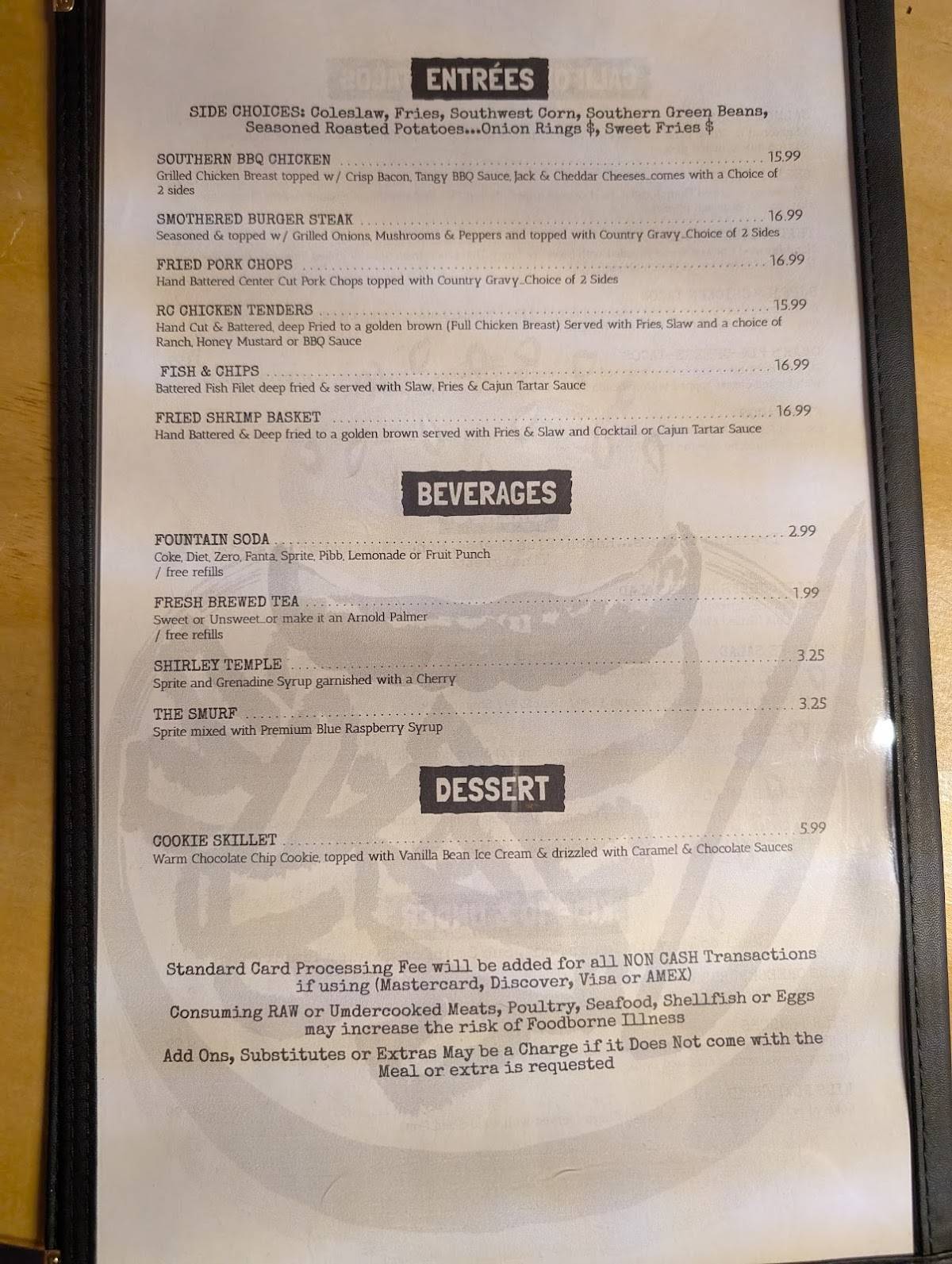 Menu at Rolling Chefs Hartwell restaurant, Hartwell, 107 N Forest Ave