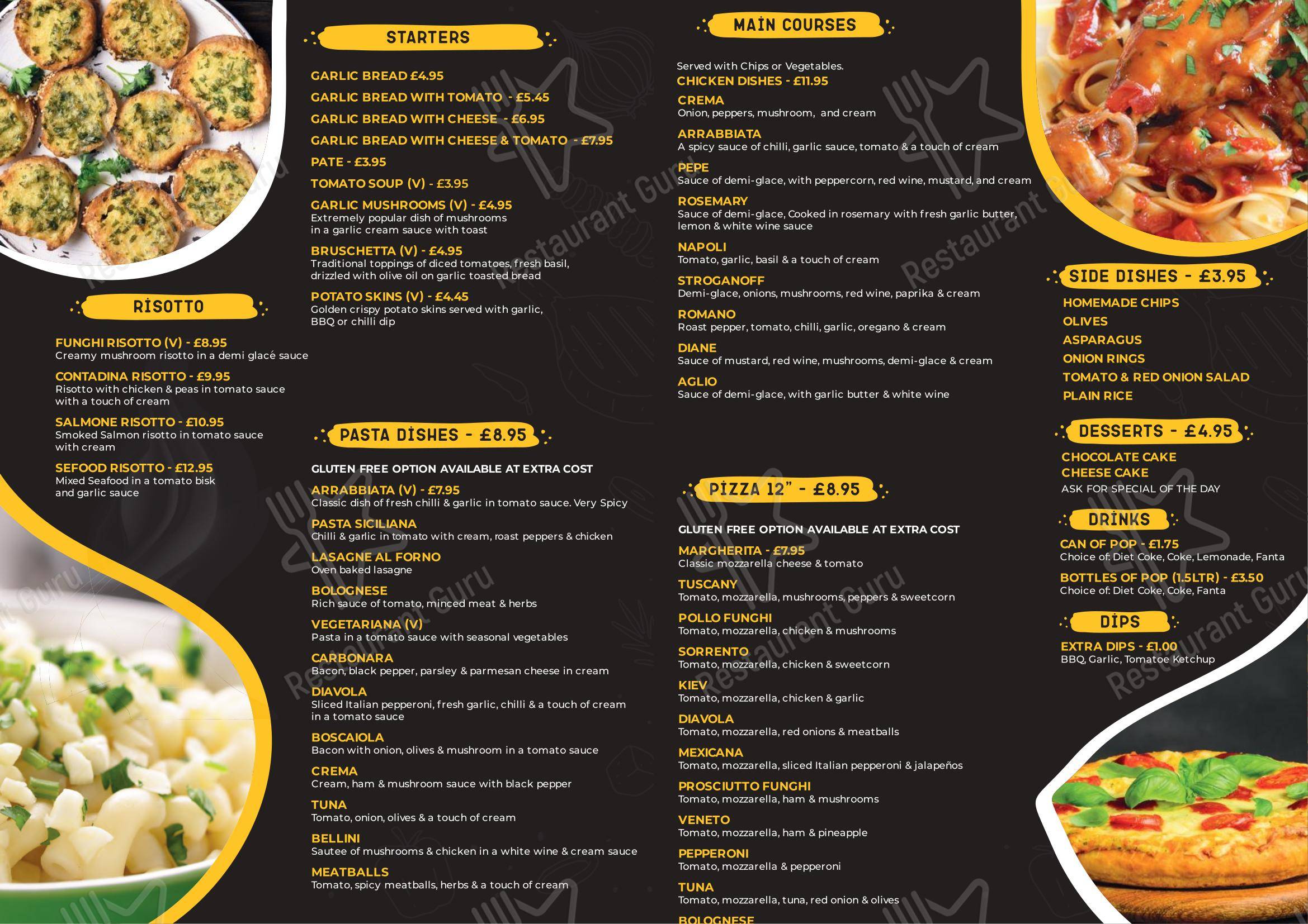 Menu at Roma Restaurant, Sunderland