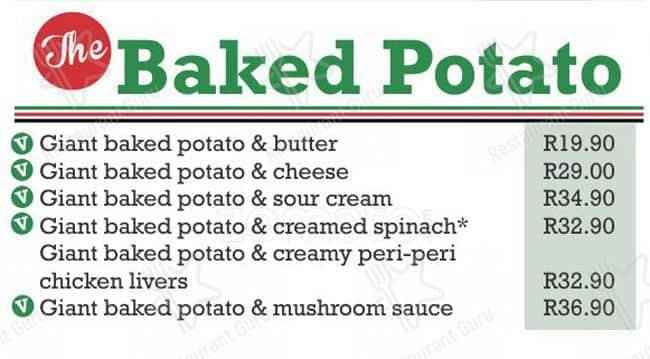 Carta de Sandwich Baron, Roodepoort, Westgate Shopping Centre