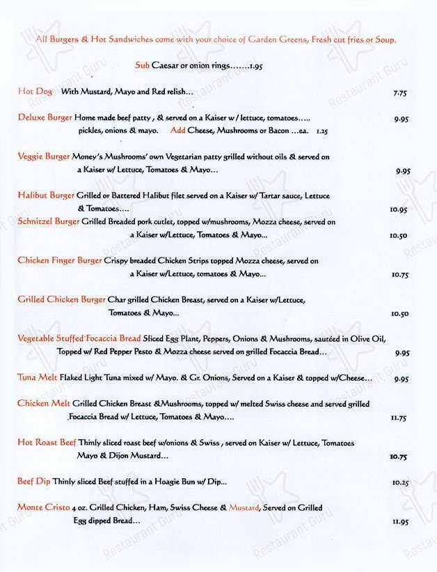 Menu at Rosie's Diner restaurant, Victoria