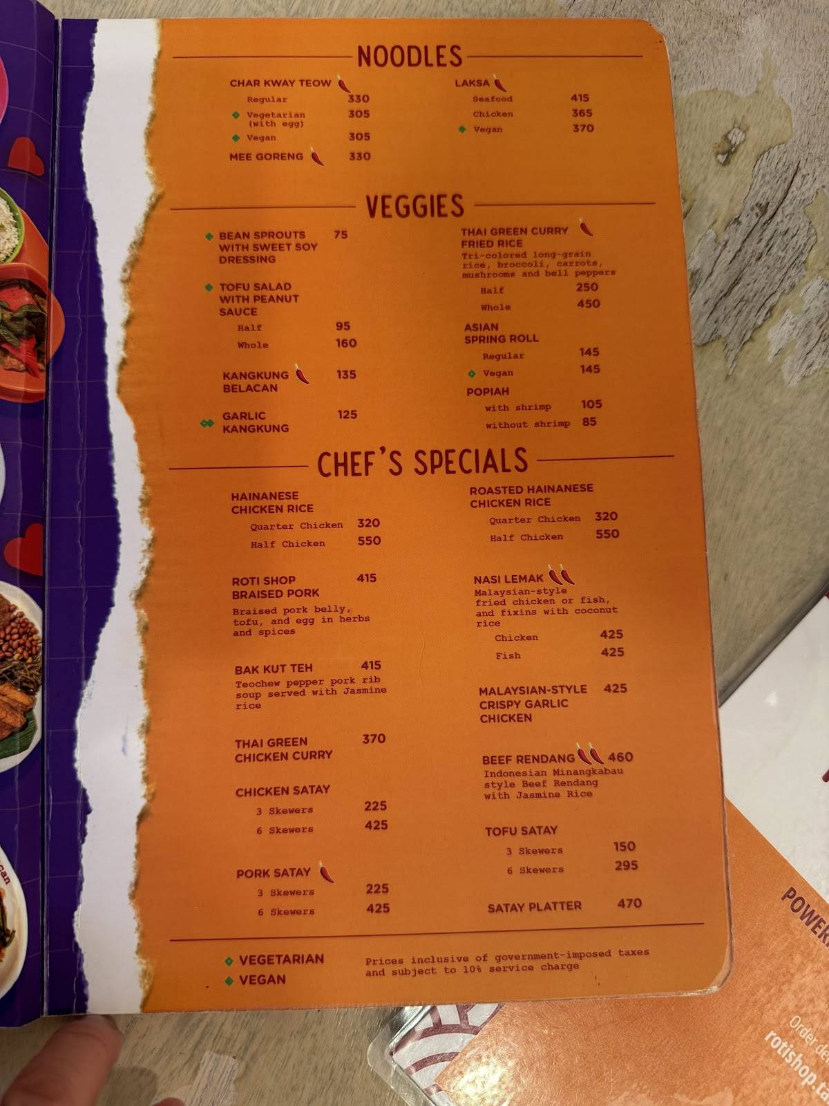 Menu at Roti Shop - Estancia Mall restaurant, Pasig