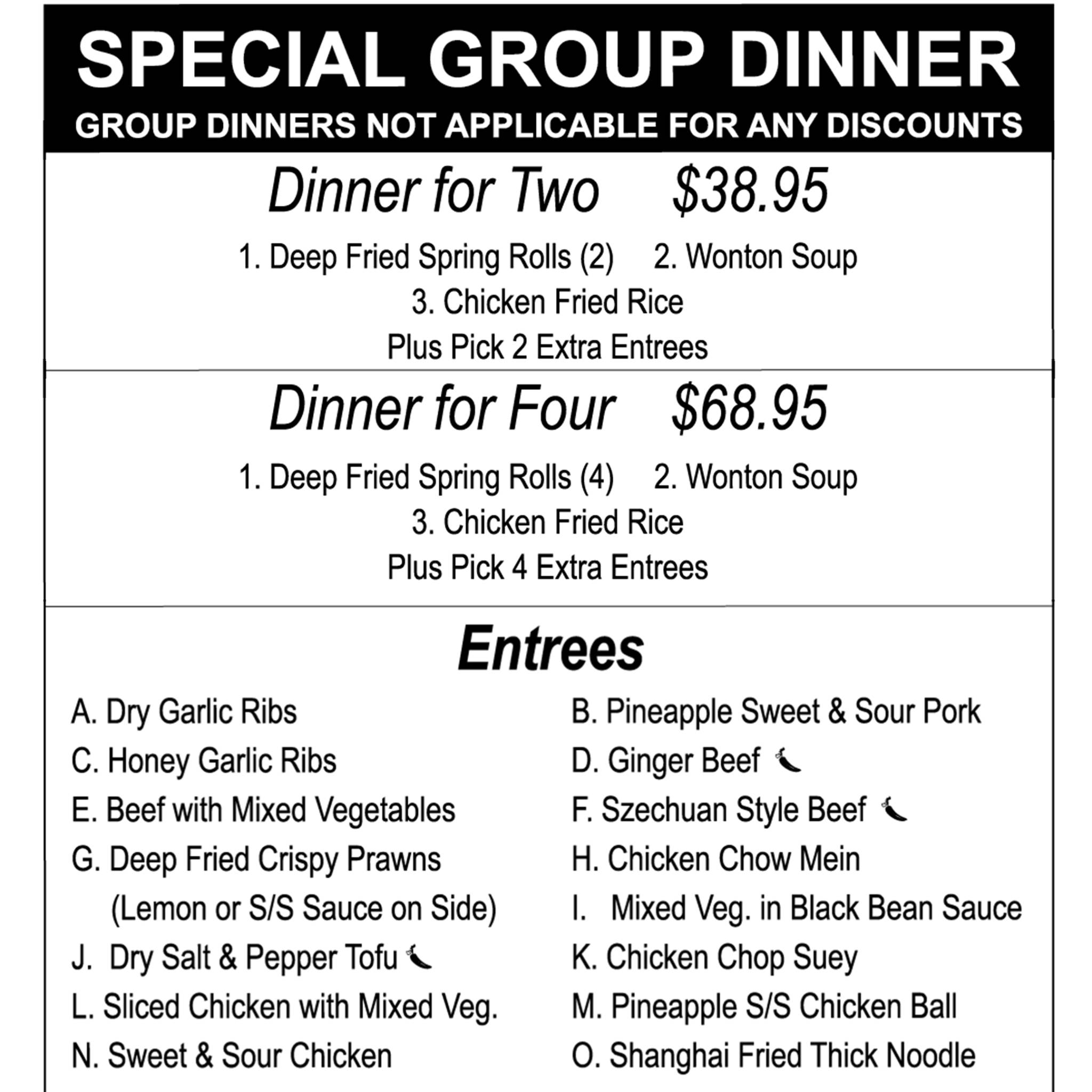 Menu at Ruby Queen restaurant, Calgary