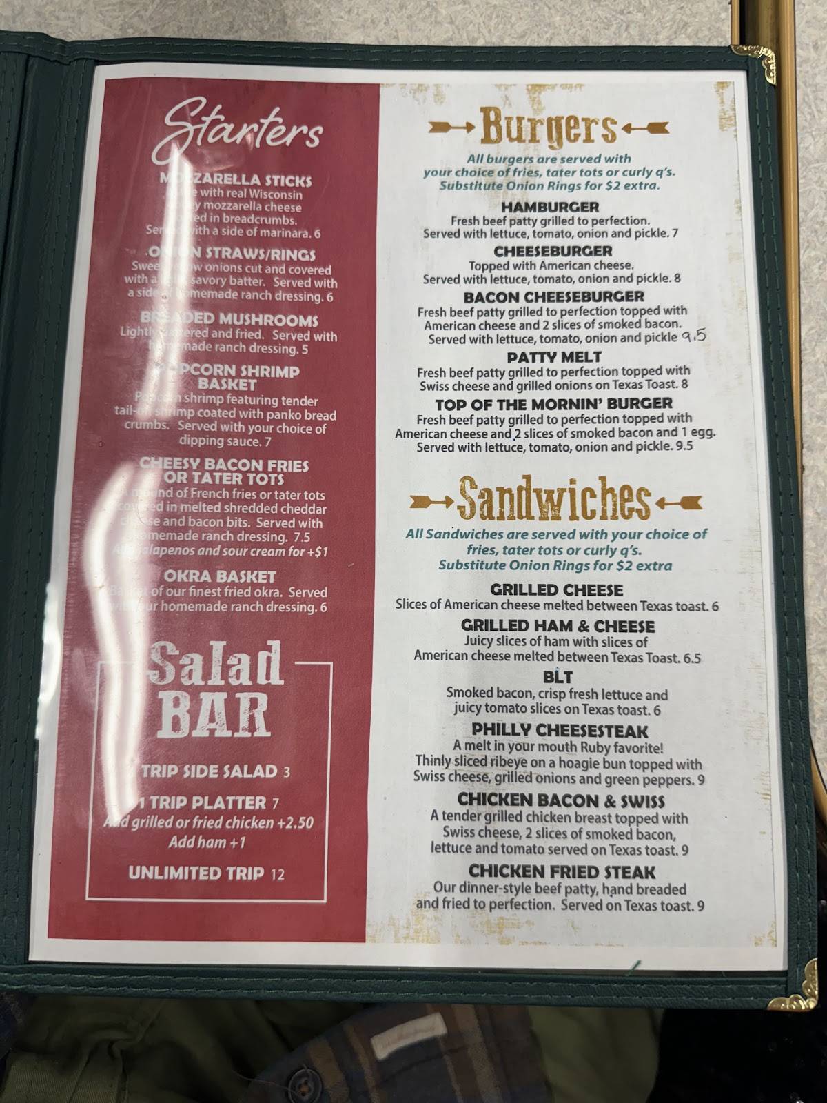 Menu at Ruby Rose Cafe and Daves Grocery, Bluejacket