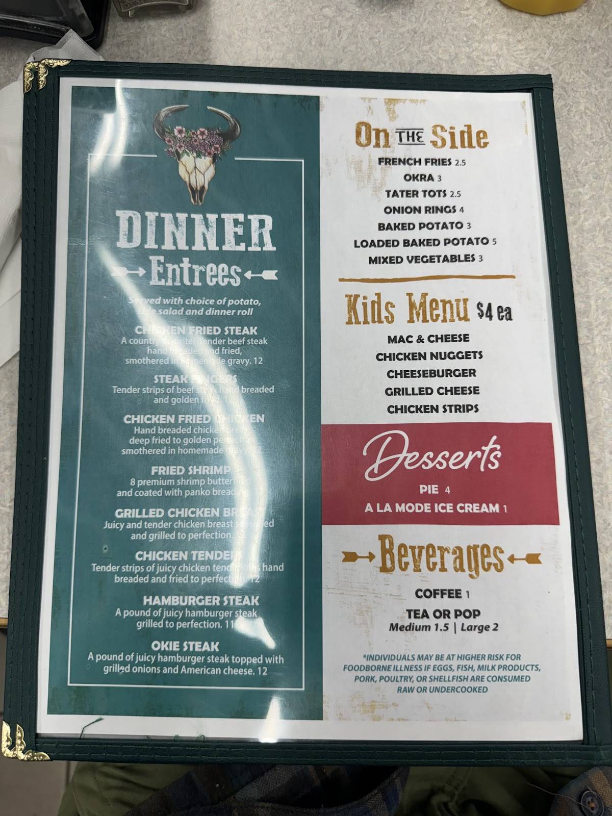 Carta de Ruby Rose Cafe and Daves Grocery, Bluejacket