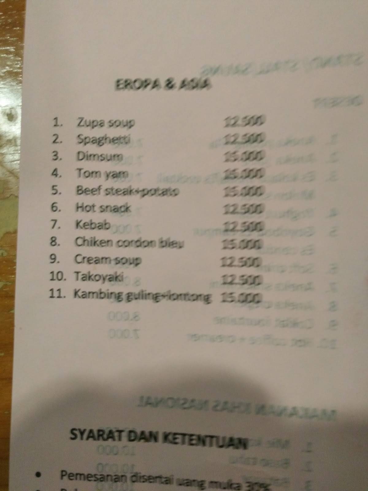 Menu at Rumah Makan Khas Sunda Sukahati restaurant, Cipacing