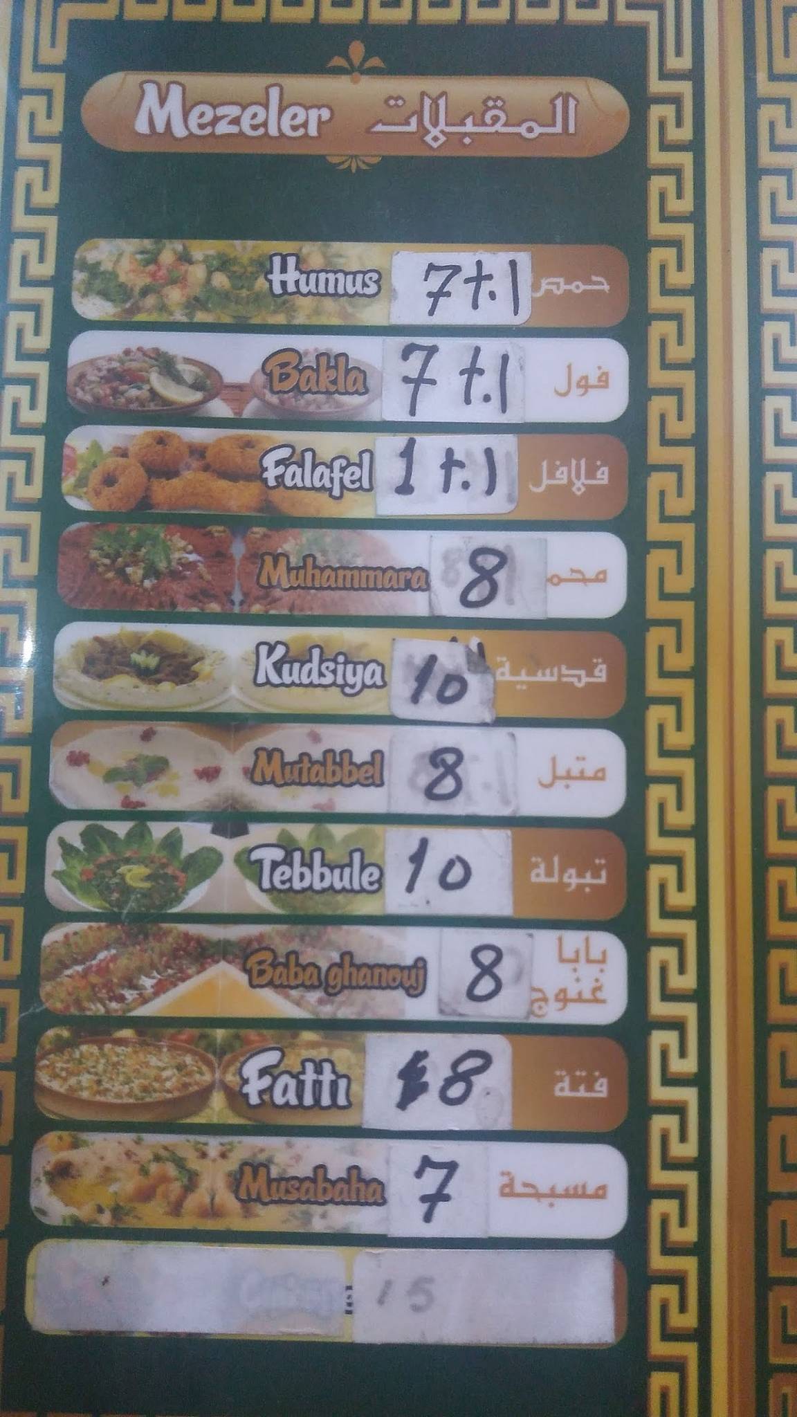 Menu at SARAH RESTAURANT, Trabzon