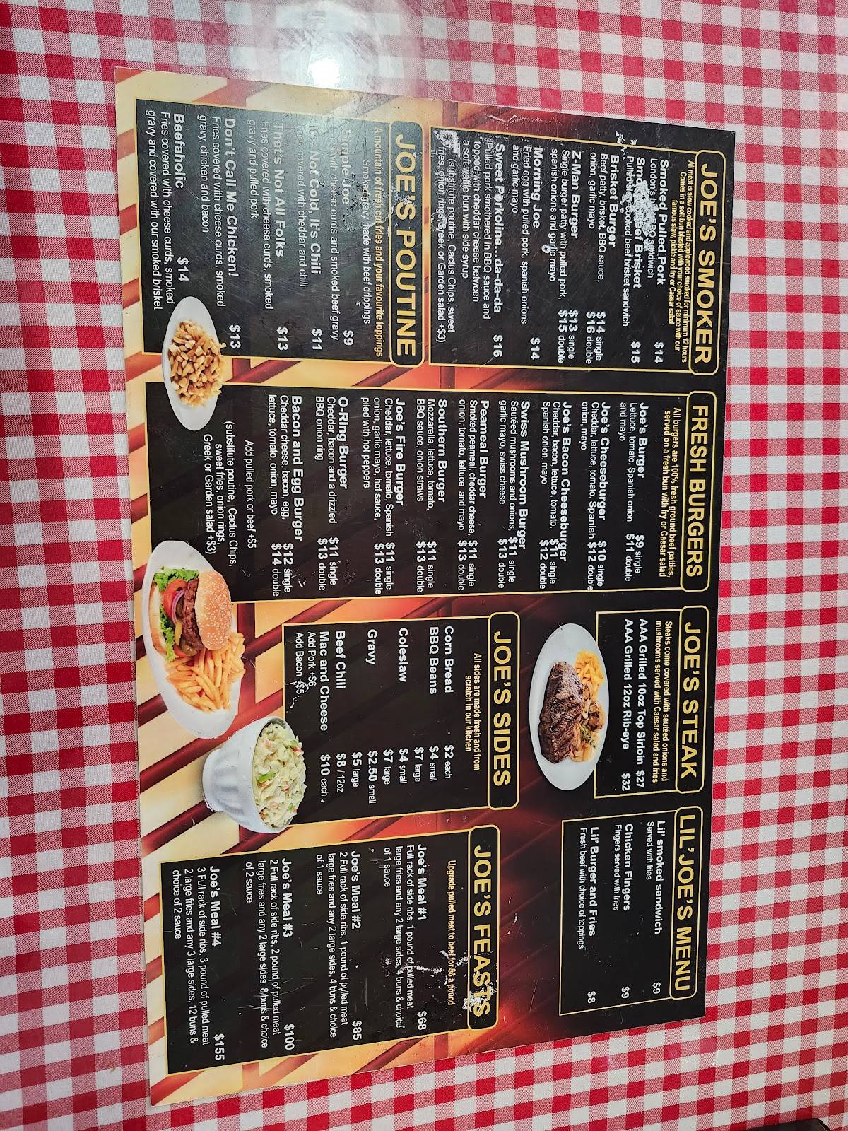 Menu at SMOKIN' JOE'S BBQ - Eastwood Centre, London