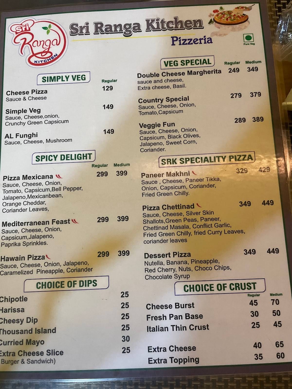 Menu at SRI RANGA KITCHEN, Puducherry