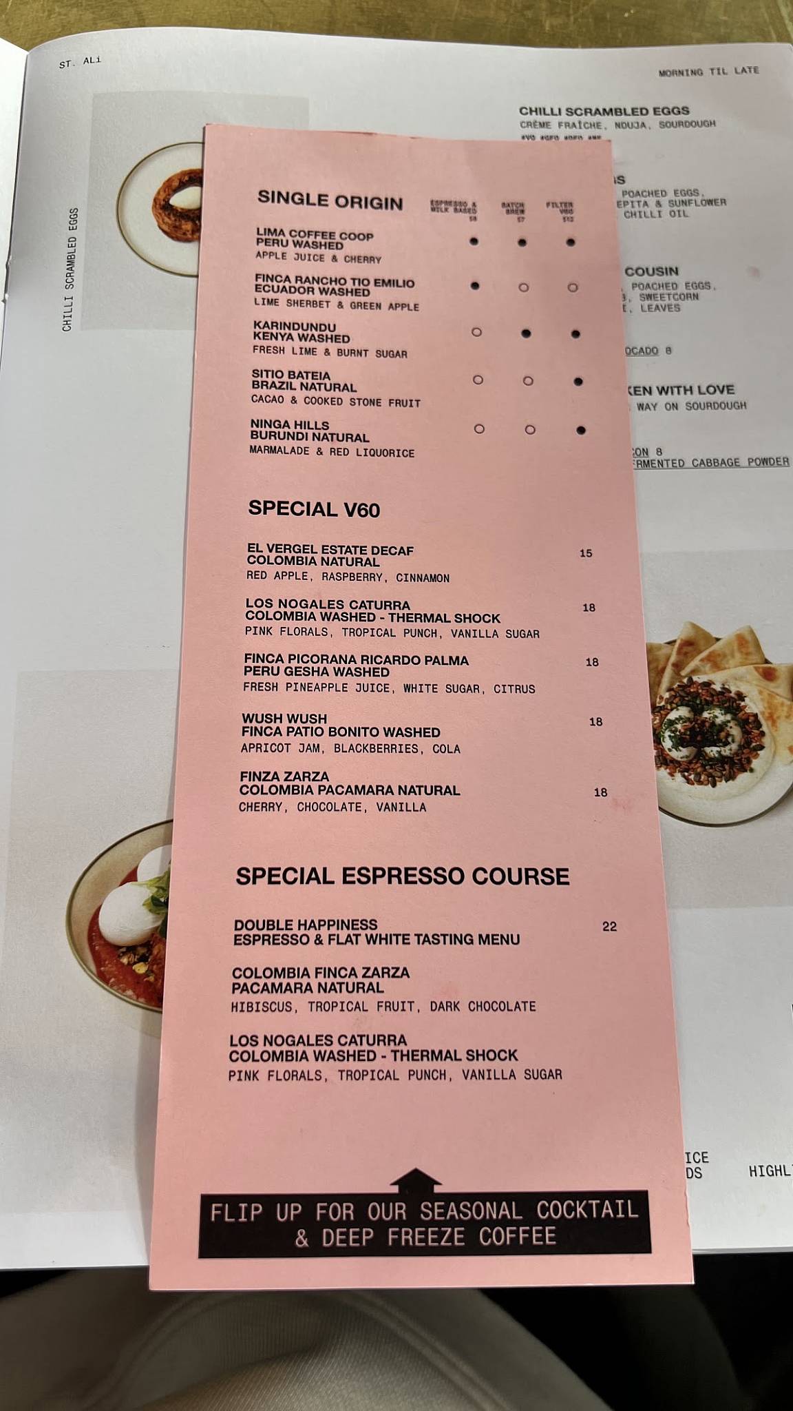 Menu at ST. ALi Coffee Roasters - South Melbourne cafe, South Melbourne ...