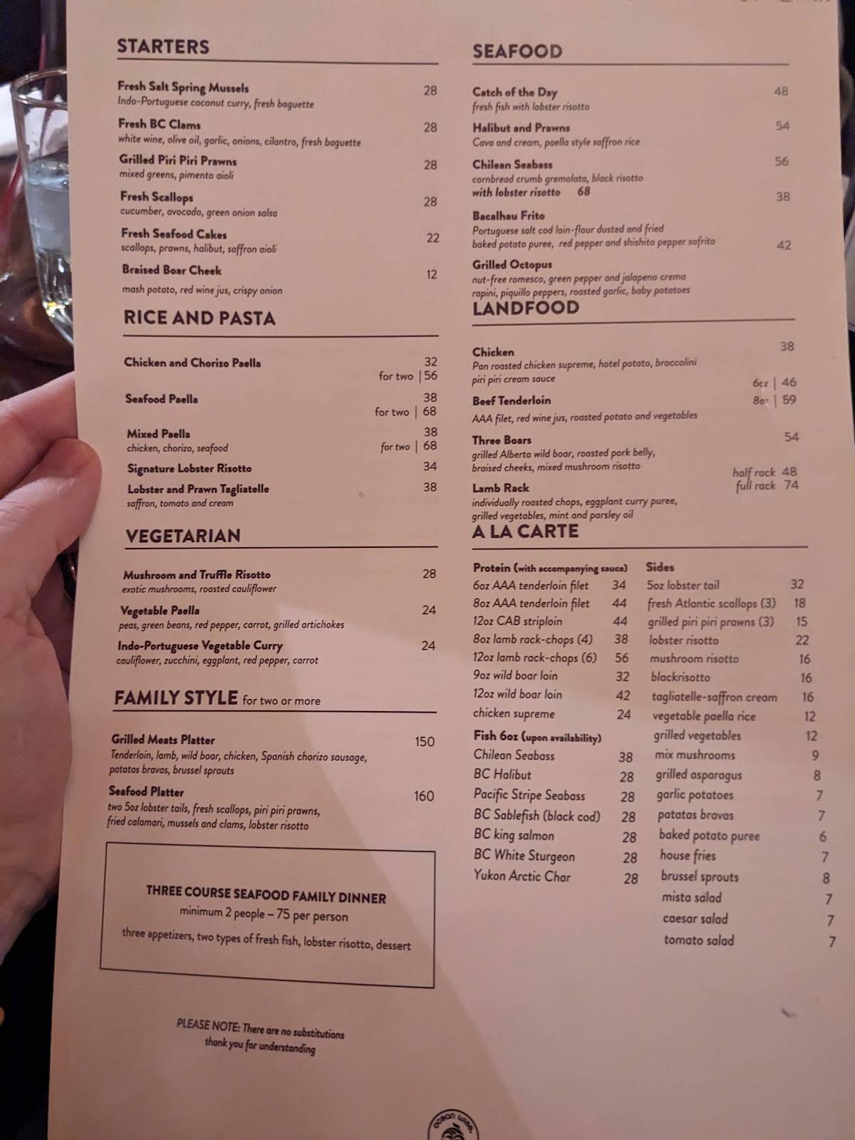 Menu at Sabor Restaurant, Edmonton