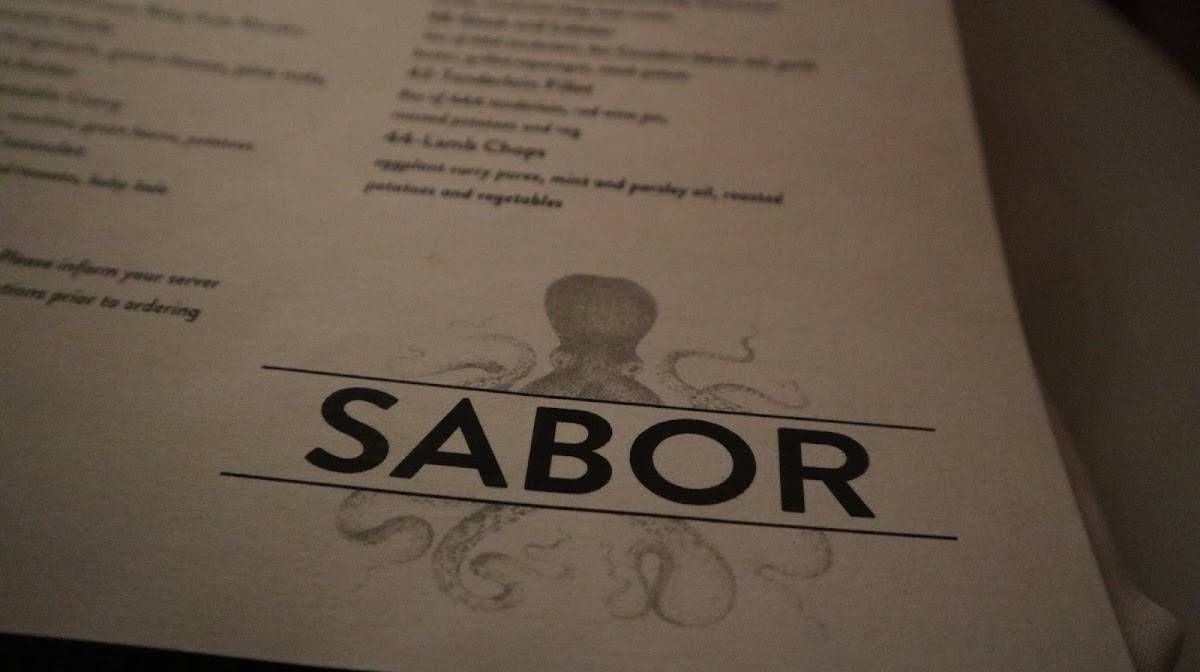 Menu at Sabor Restaurant, Edmonton