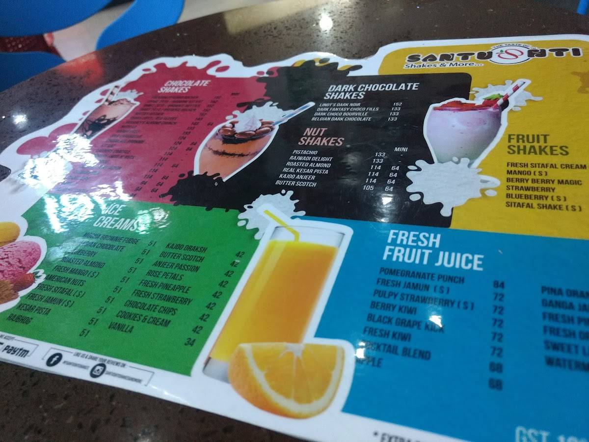 Menu at Safal Square, Surat