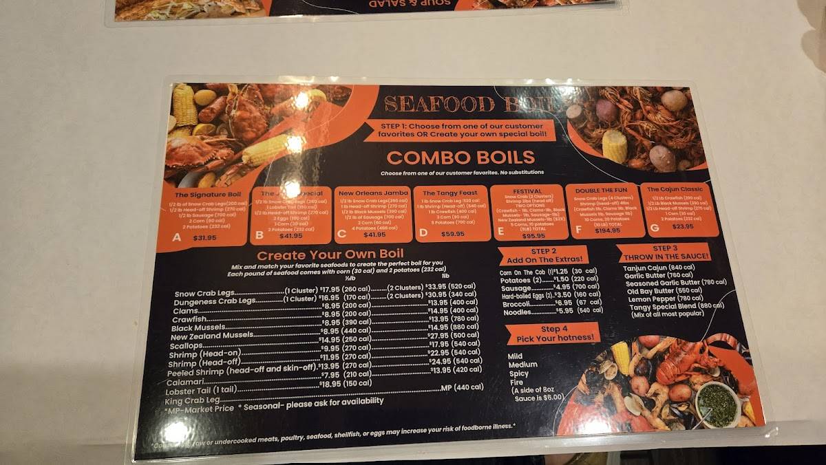 Menu at The Tangy Crab - Cajun Seafood & Bar, Saginaw