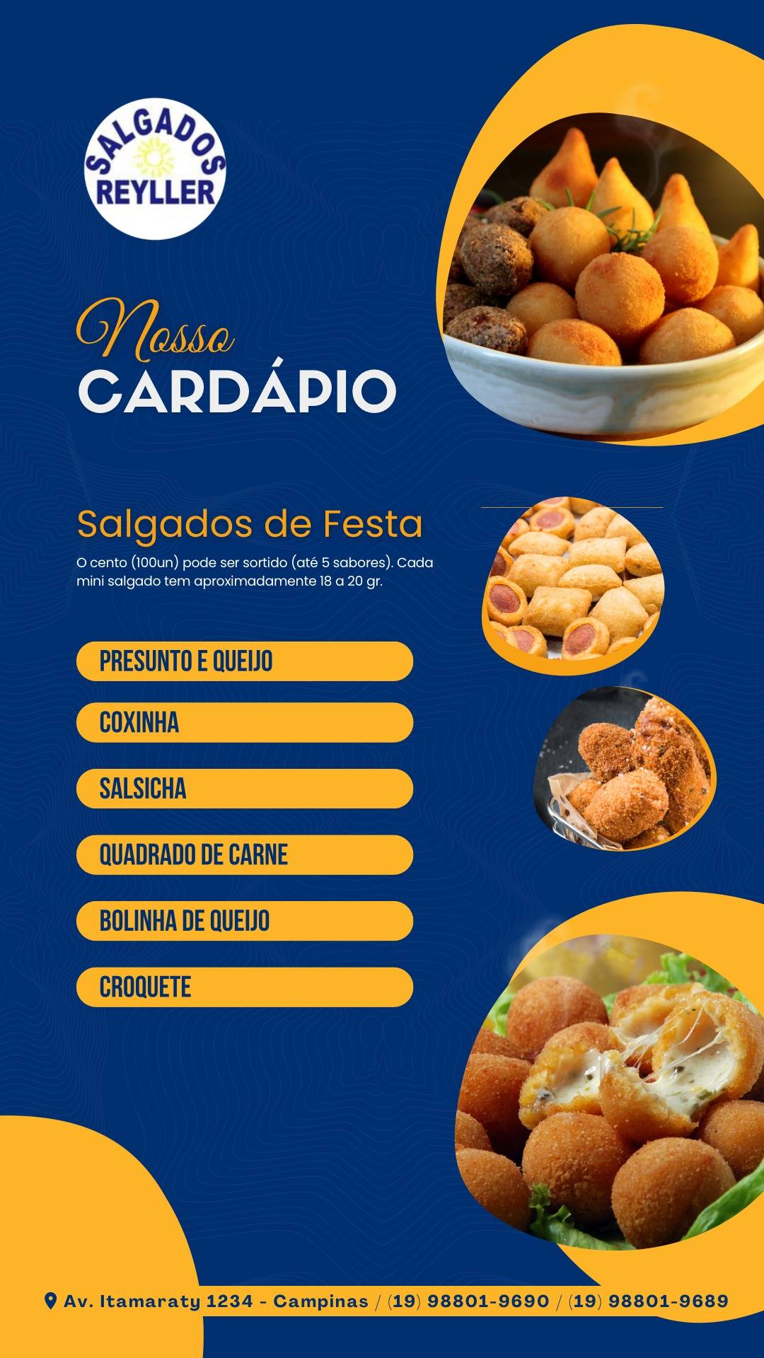 Menu em Salgados Reyller restaurante, Campinas