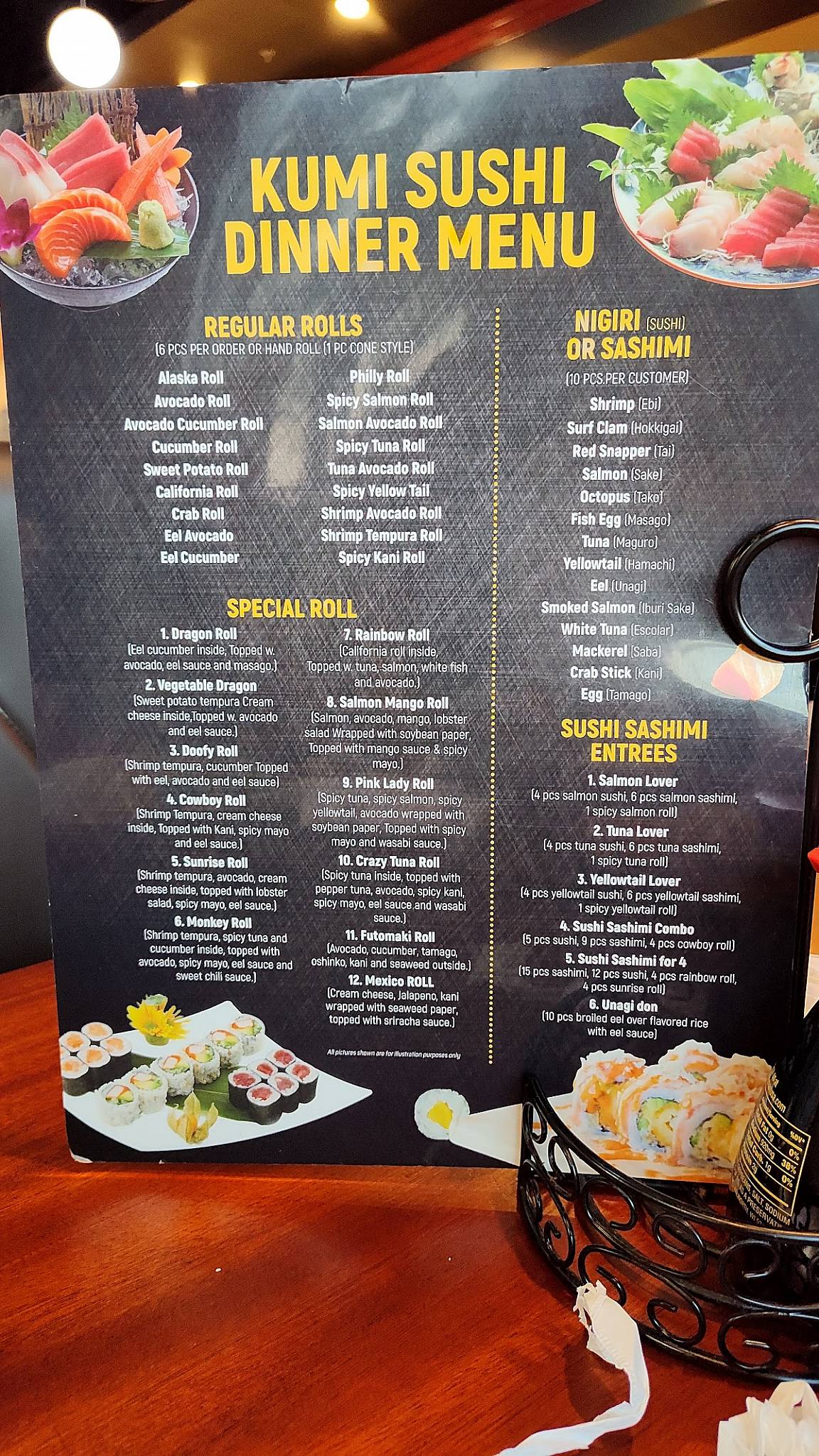 Menu at KUMI Seafood Sushi Chinese Buffet restaurant, San Antonio