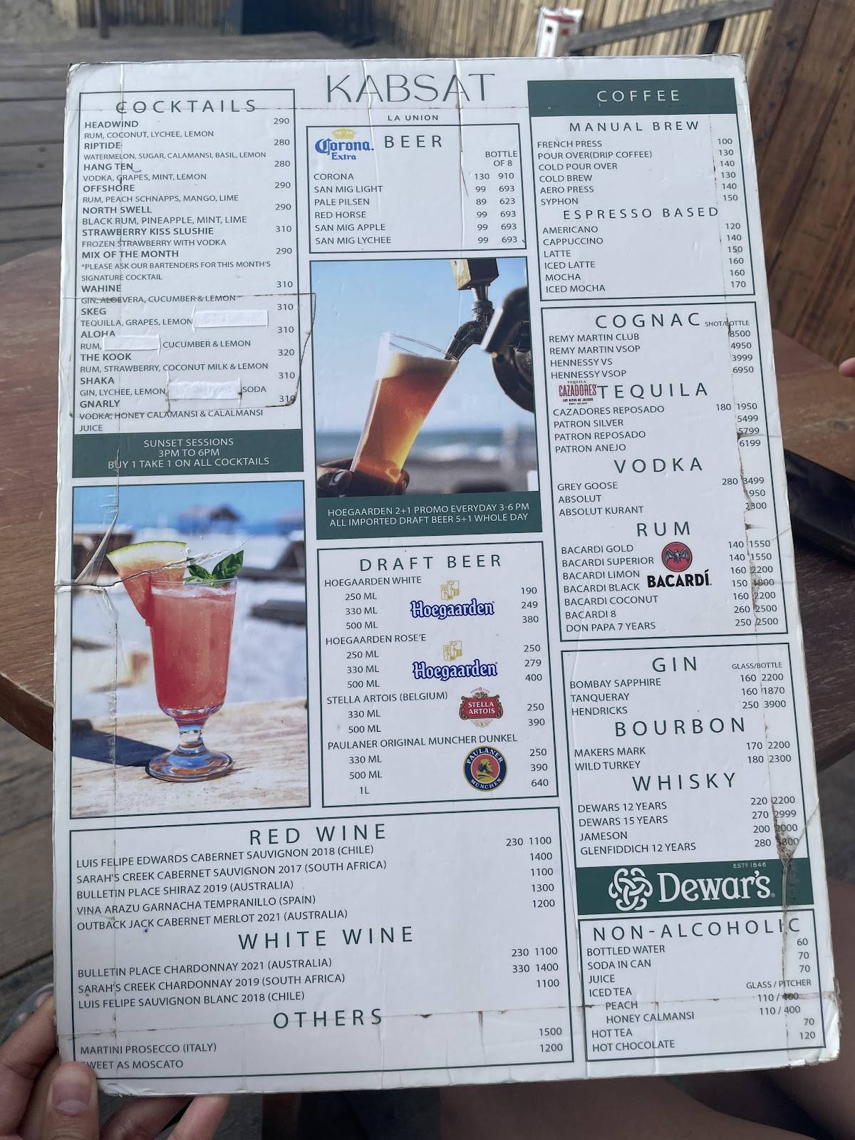 Menu at Kabsat La Union restaurant, San Juan
