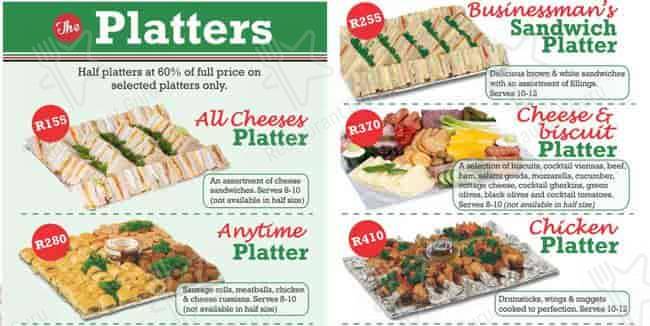 Carta de Sandwich Baron, Roodepoort, Westgate Shopping Centre