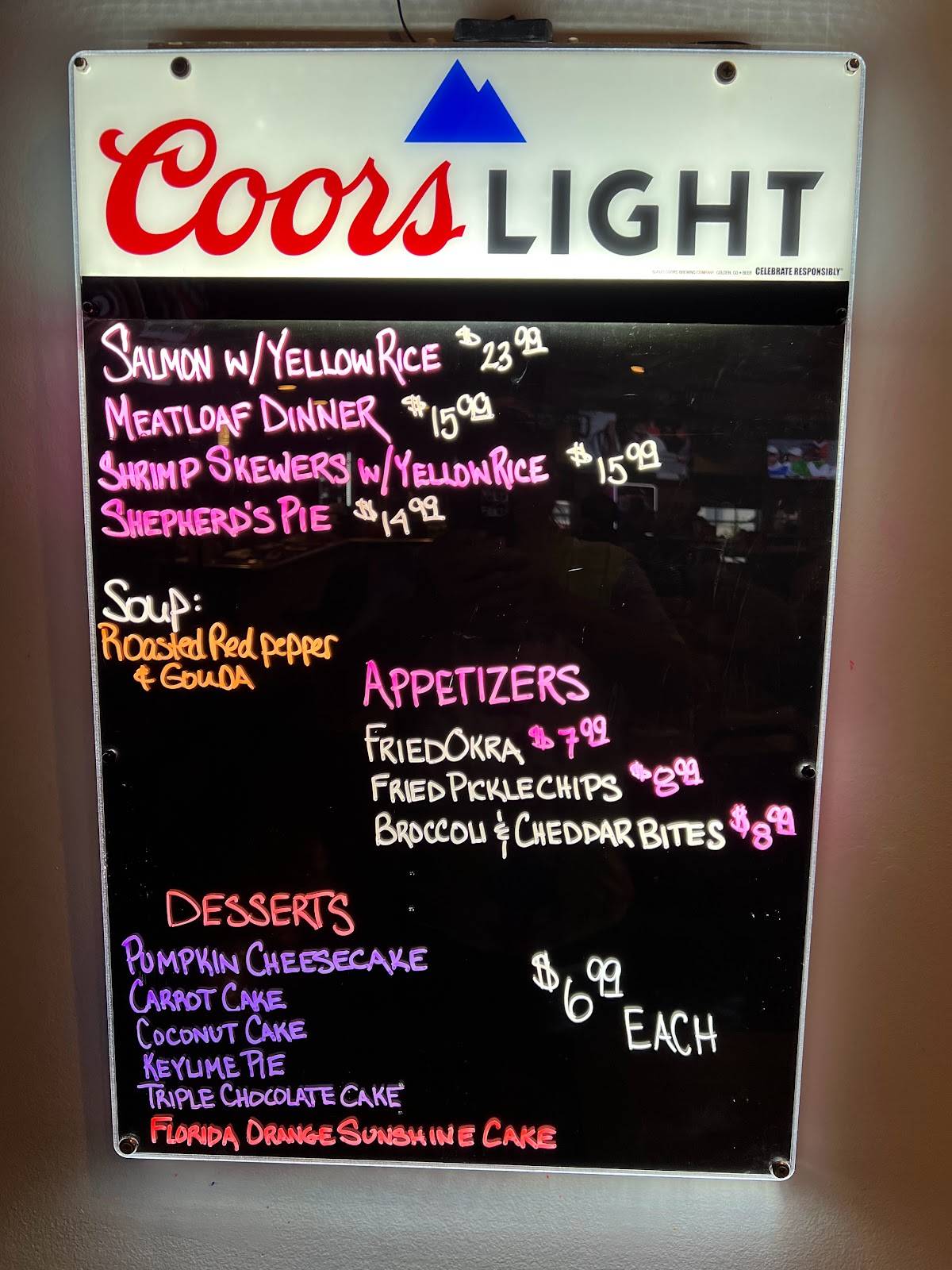 Menu at Sandy's Grille pub & bar, Sebastian