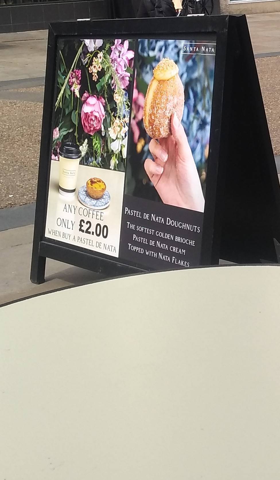 Menu at Santa Nata cafe, Oxford