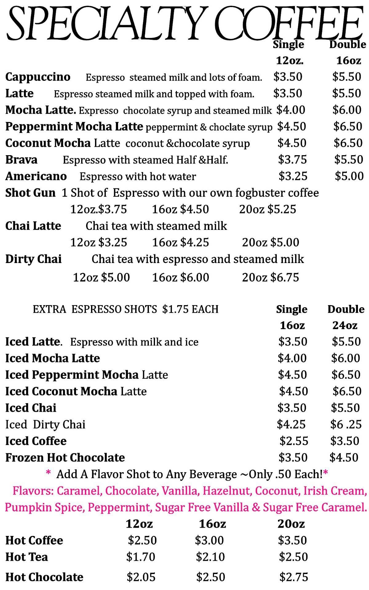 Menu at Sarah's Cheesecake & Cafe, Pittsfield, 180 Elm St G