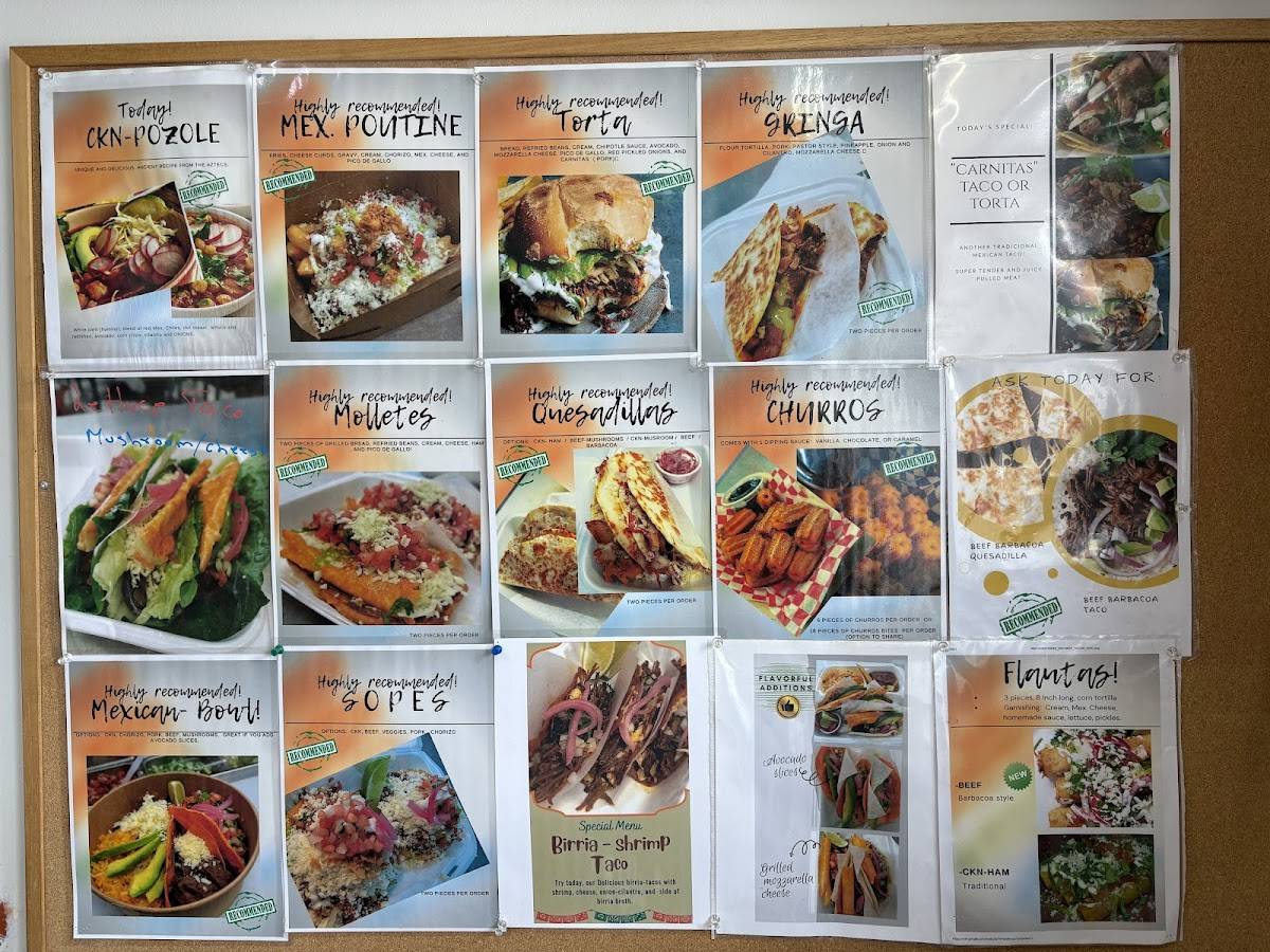 Menu at Sargent Taco Shop restaurant, Winnipeg