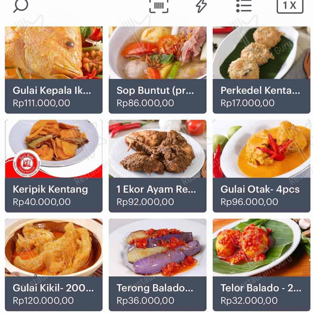 Menu at Restaurant Padang Sari Ratu (Plaza Indonesia), Jakarta, Plaza ...